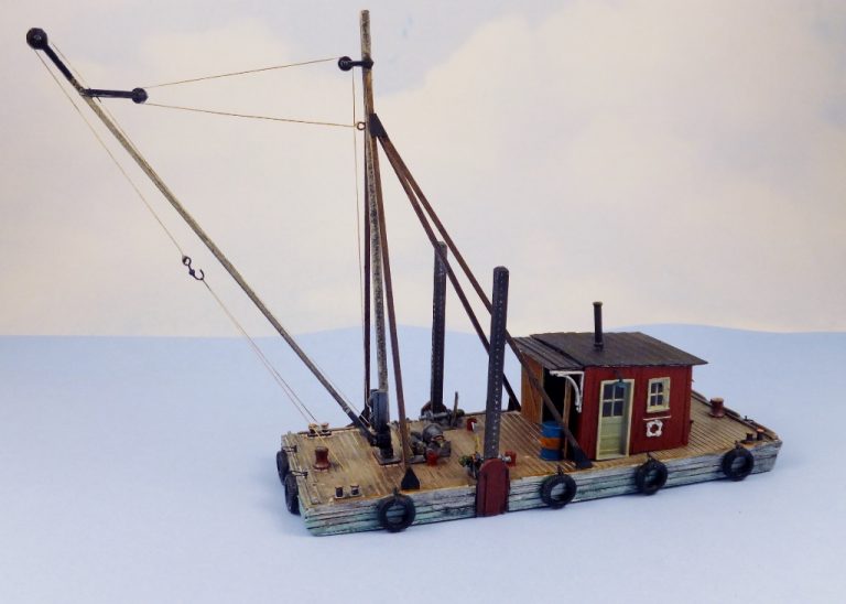 42′ Derrick Spud Barge – HO Scale – Kit H008 – Sea Port Model Works