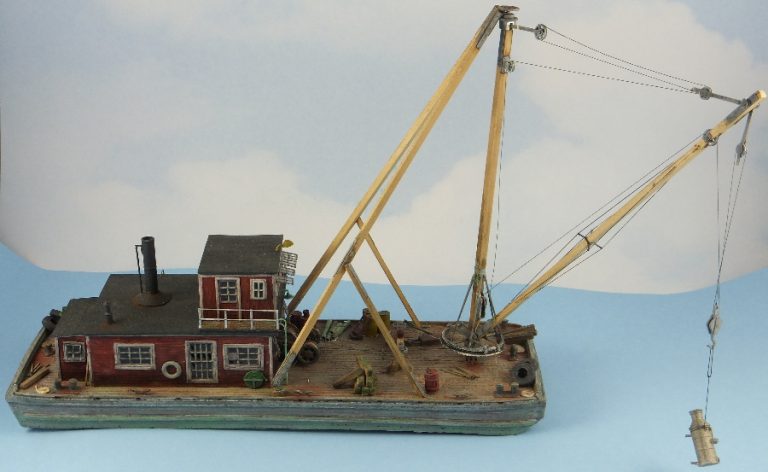 Sea Port Kit H129 73 9 Stiff Leg Derrick Barge Kit Ho Scale L 10 18 W 3 916 Sea