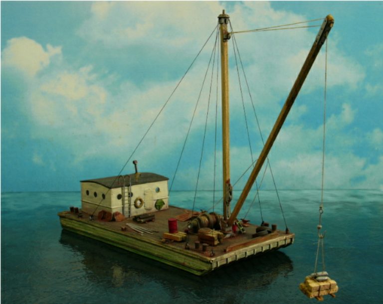 Sea Port kit: H131 57′ Flat Top Barge w/Cabin, Mast & Boom Kit – HO ...