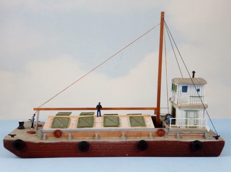 Sea Port kit: H121 N Scale 80′ Lighter Barge Kit. Barge L: 6″ W: 2-1/4 ...